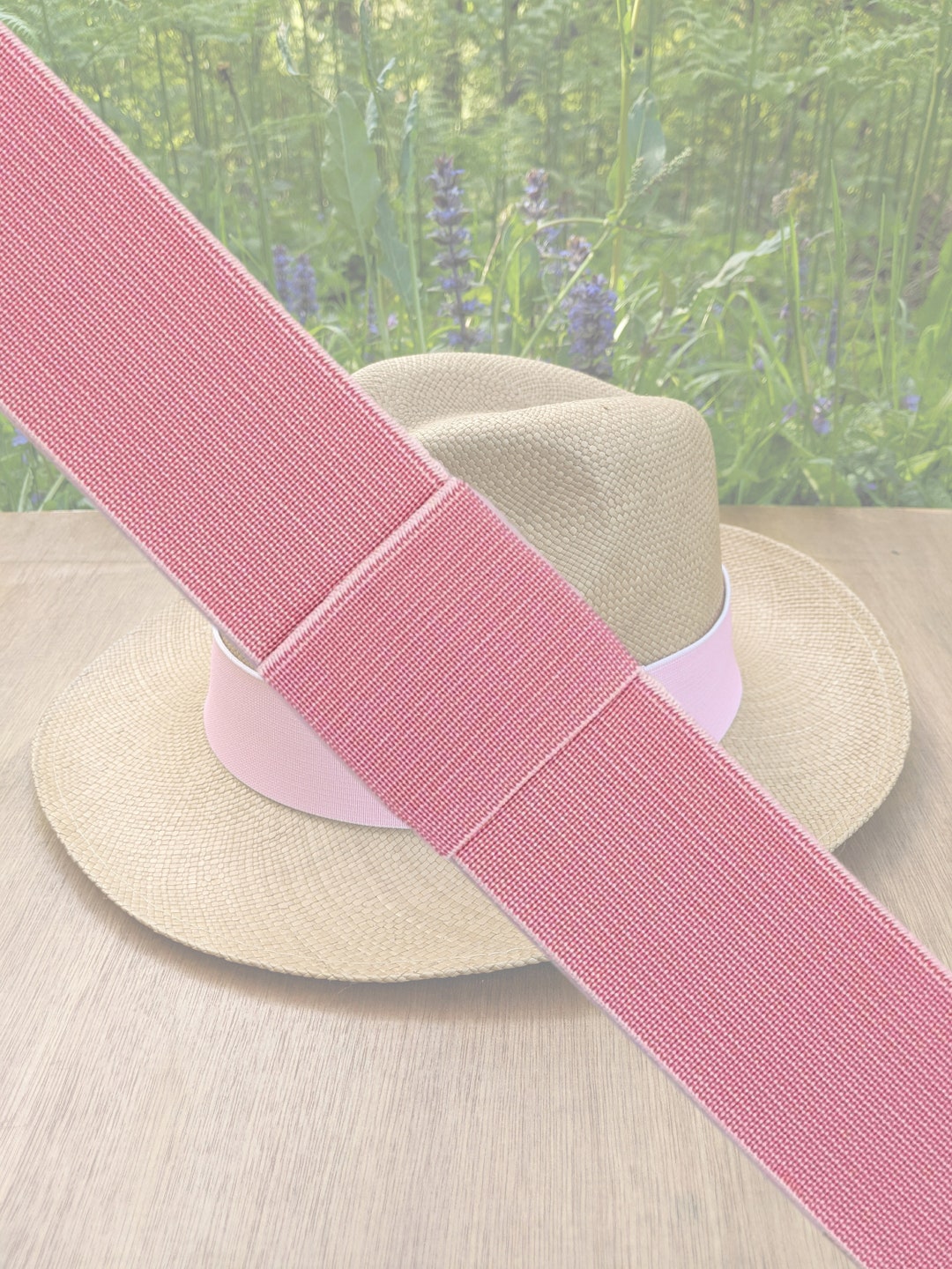 Spare Pink Hat Band - Stretchy Elastic - for Panama Bowler Boater ...