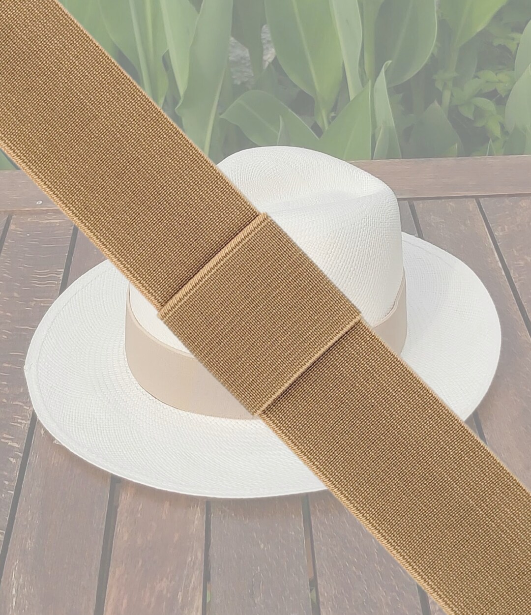 Spare Beige Light Brown Hat Band - Stretchy Elastic - for Panama Bowler ...