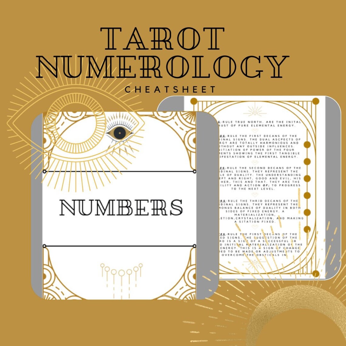 Tarot Numerology Cheat Sheet PDF - Etsy