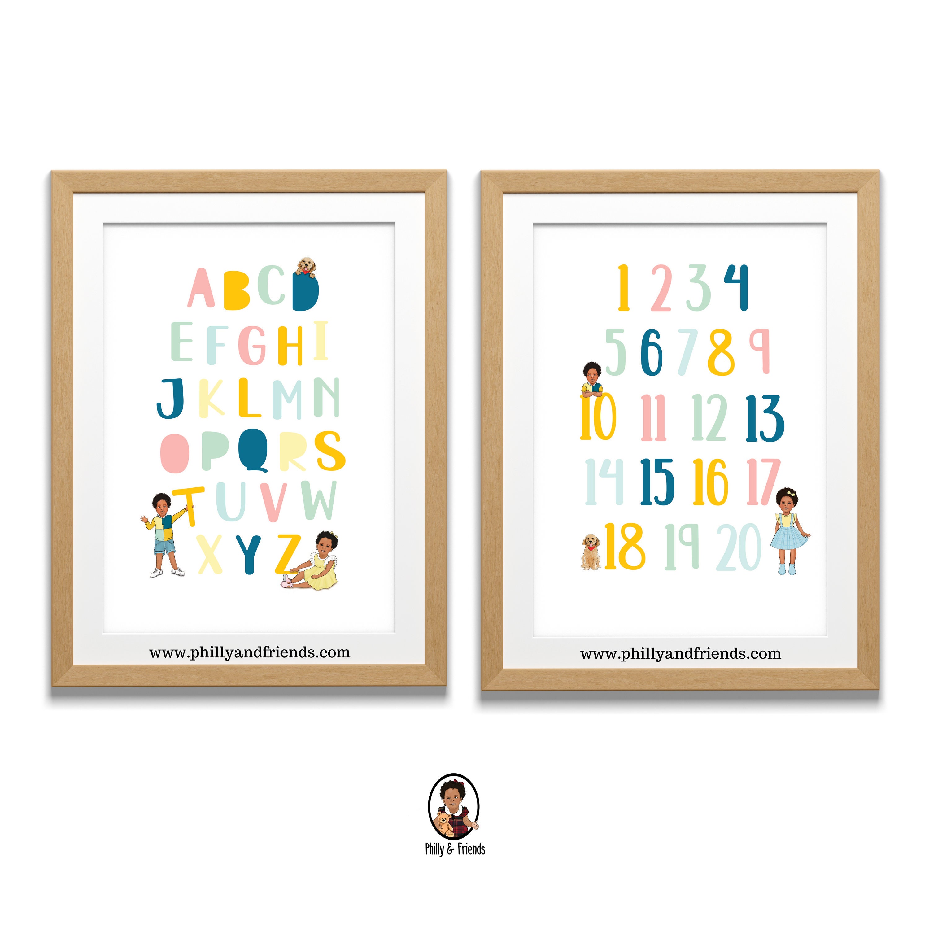Alphabet and Numbers Posters Fun Educational Playroom Print, Nursery ...