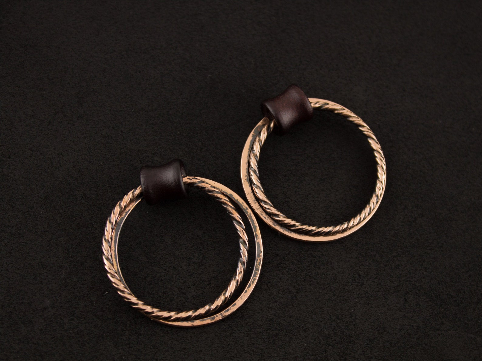 Unique Copper Hangers for Stretched Ears Antique Ear Weights - Etsy