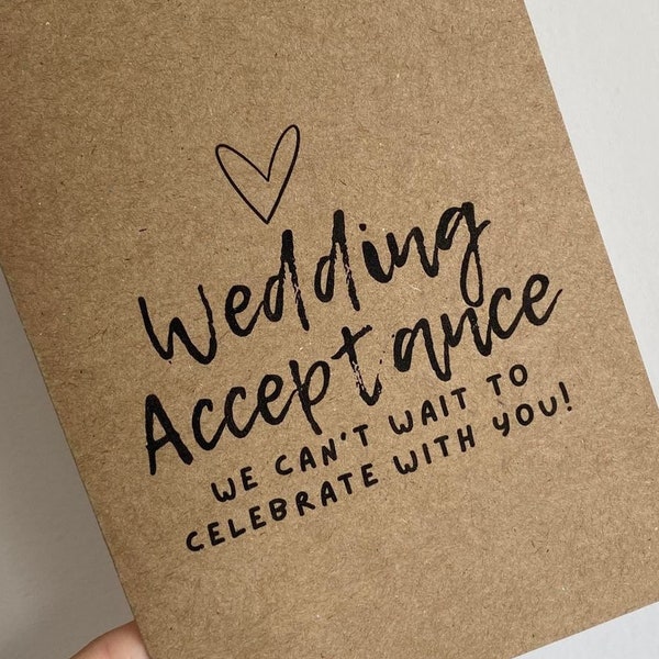 Wedding Acceptance Card - Etsy UK