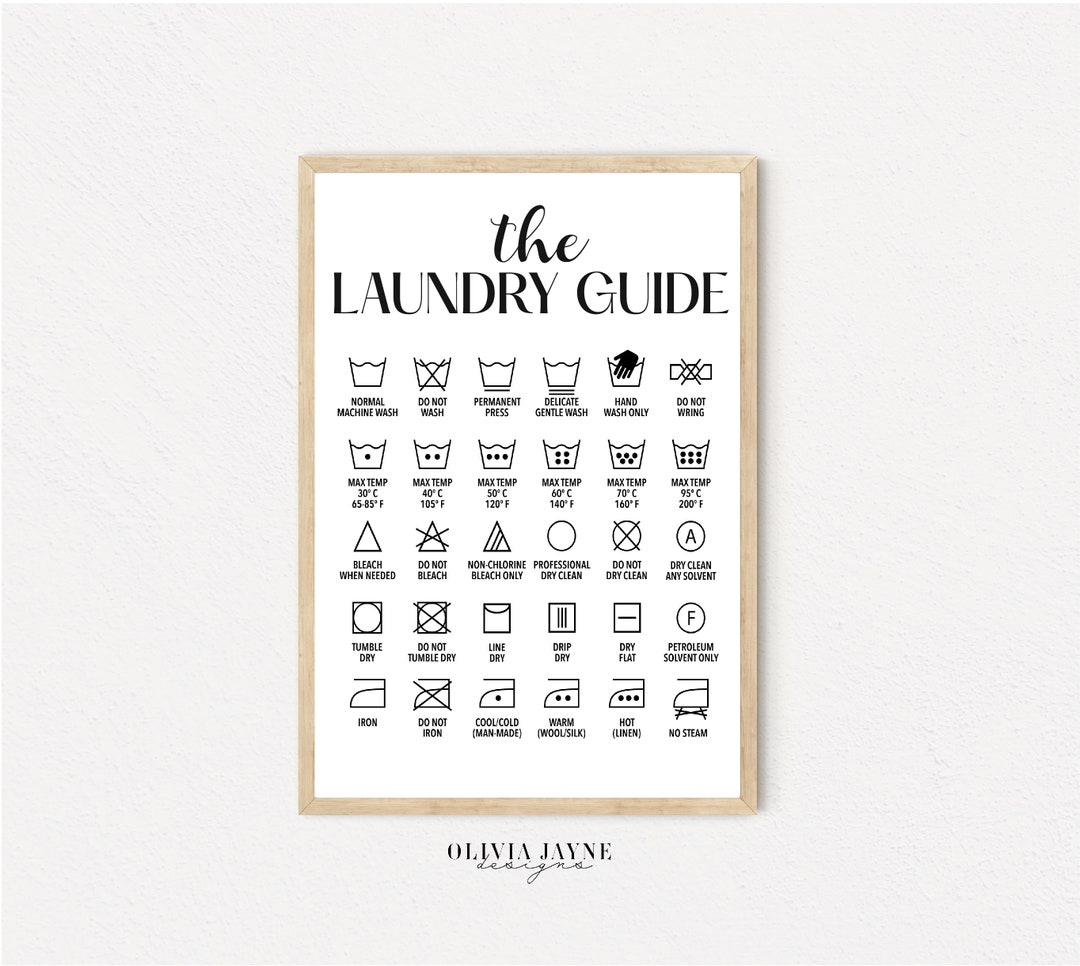 Laundry Guide Print, Laundry Room Print, Home Prints - Etsy