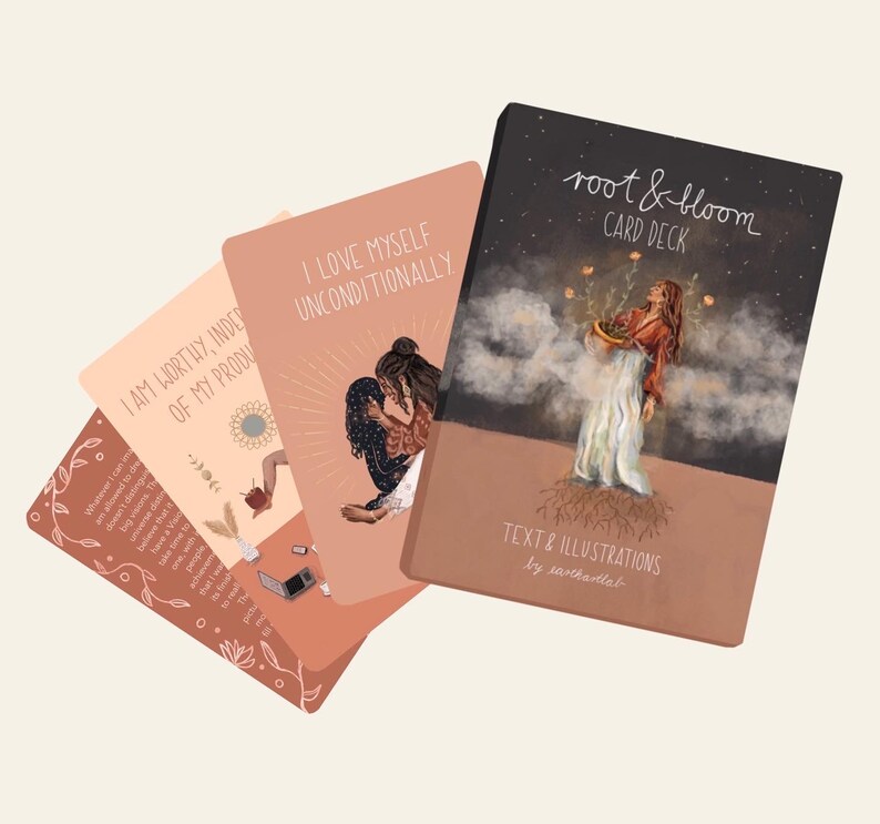 Root & Bloom Affirmation Card Deck Illustrated Affirmation - Etsy