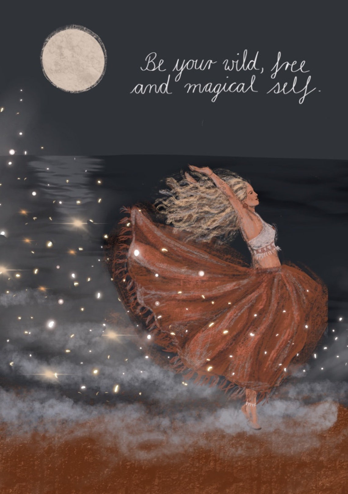 Illustration Be your wild free and magical self | Etsy