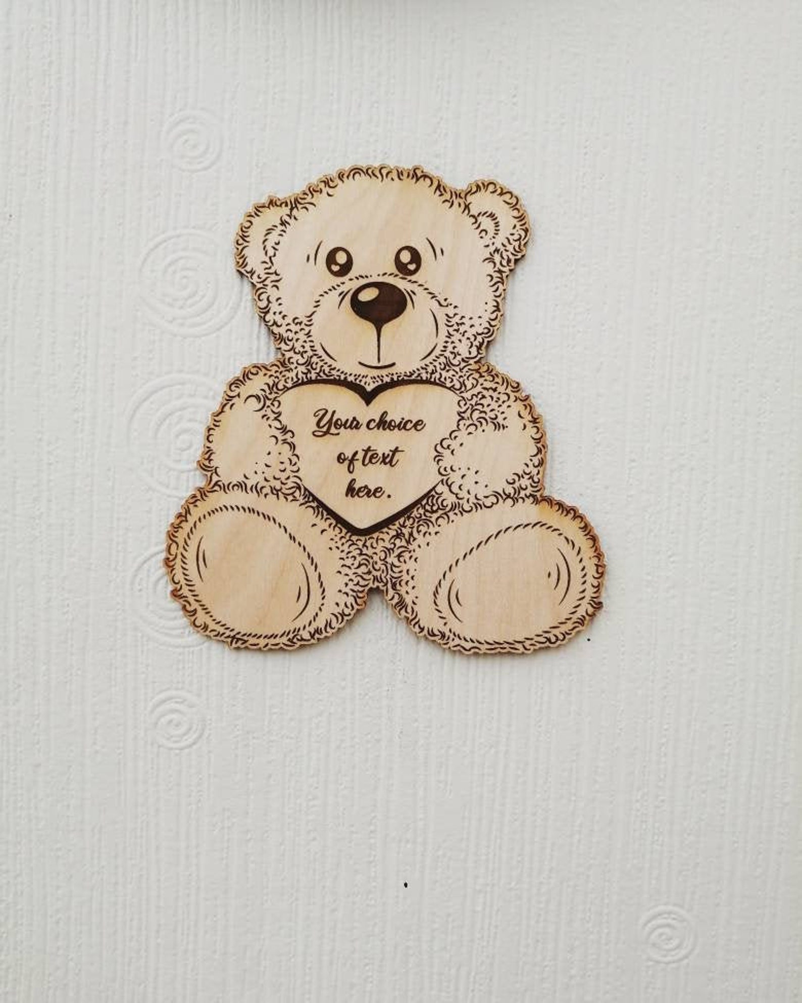 Customisable Teddy bear engraving Choose any text | Etsy