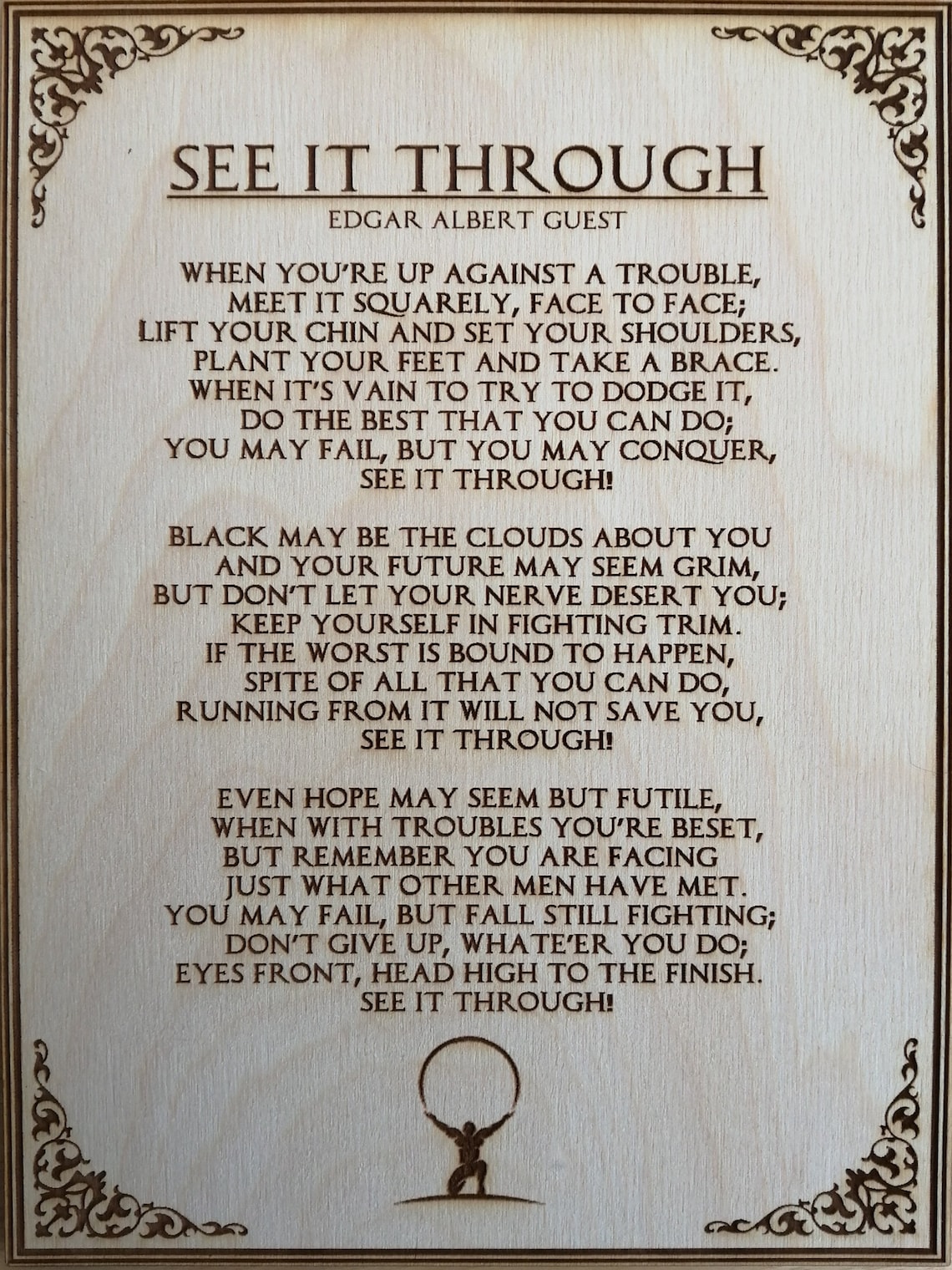 See It Through Edgar Albert Guest Engraved Poem Board - Etsy