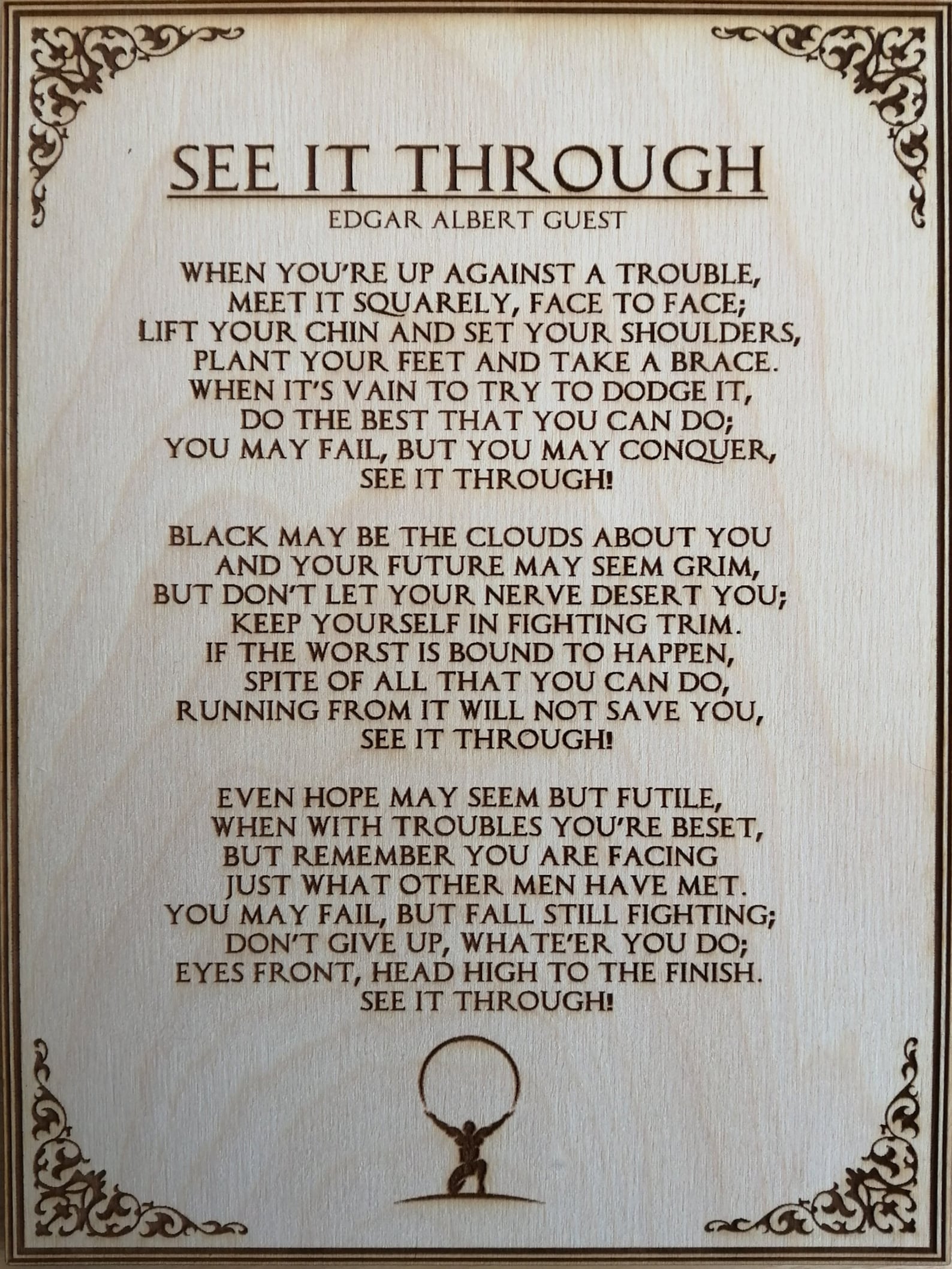 See It Through Edgar Albert Guest Engraved Poem Board - Etsy