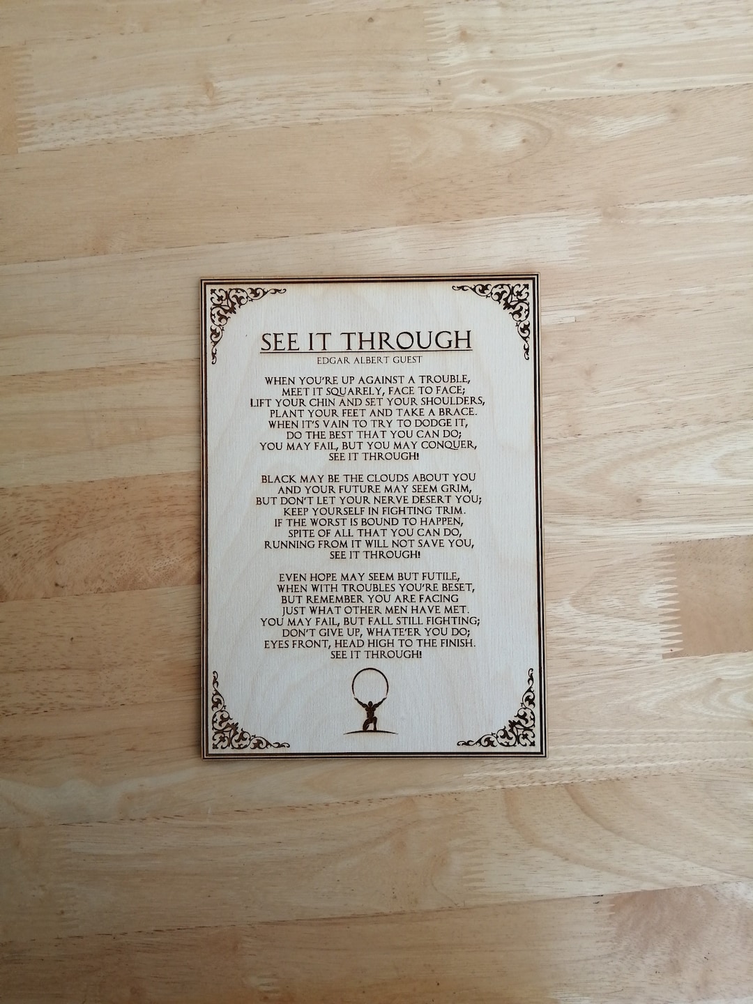 See It Through Edgar Albert Guest Engraved Poem Board Free ...