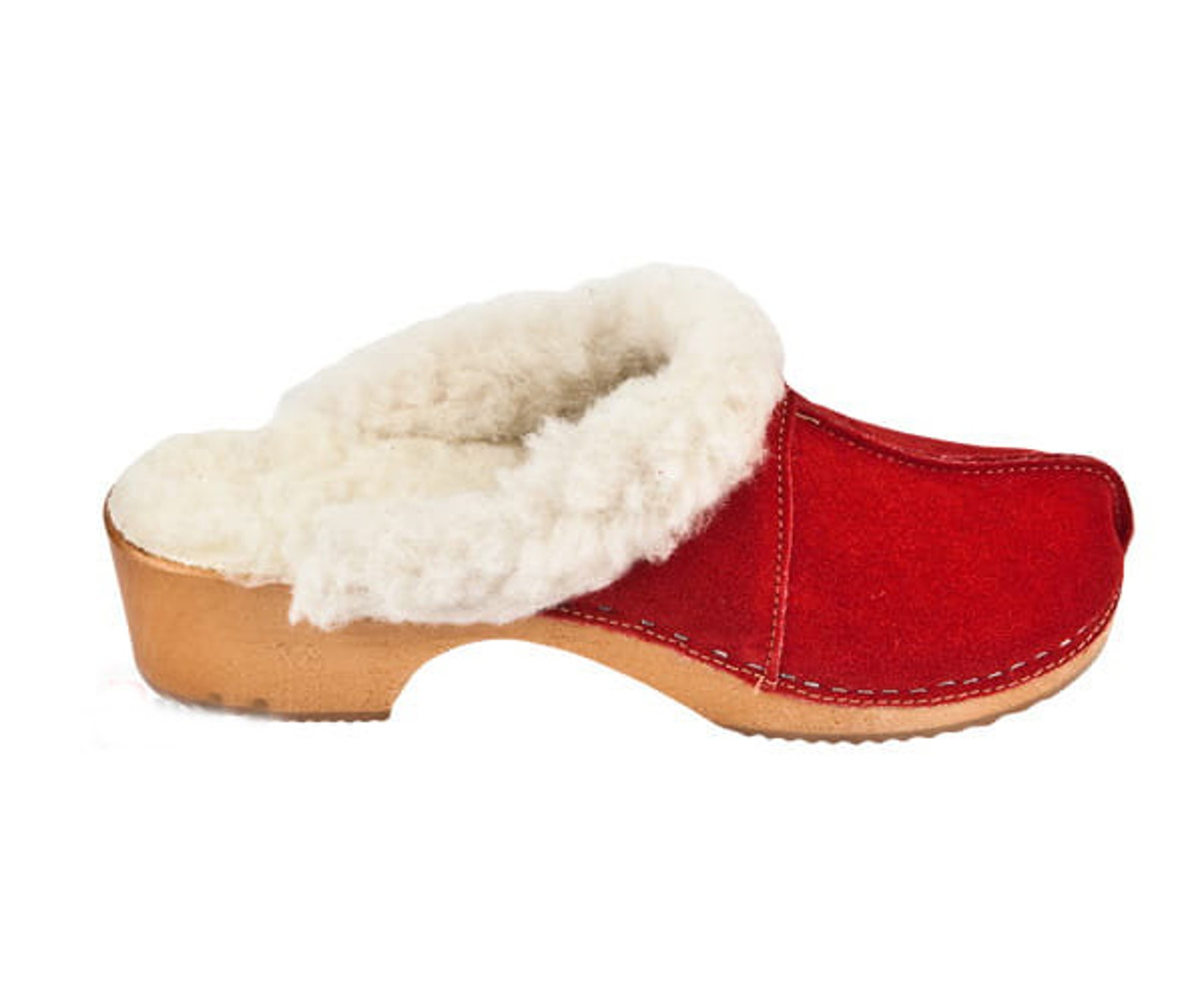 Warm Winter Sheepskin Fur Women Clogs Wooden Clogs High Heel - Etsy