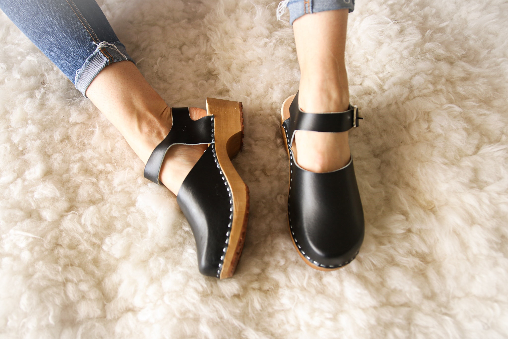 Stylish Women Clogs Wooden Clogs Leather Clogs Clog | Etsy