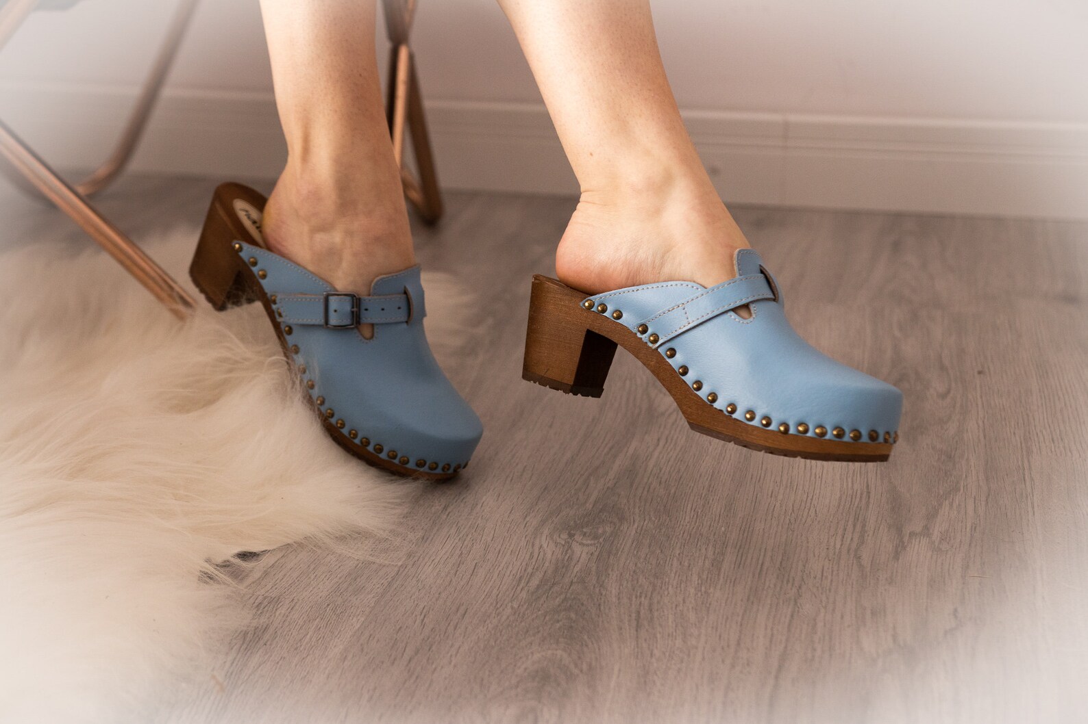 Stylish Women Clogs Wooden Clogs High Heel Clogs Leather Etsy