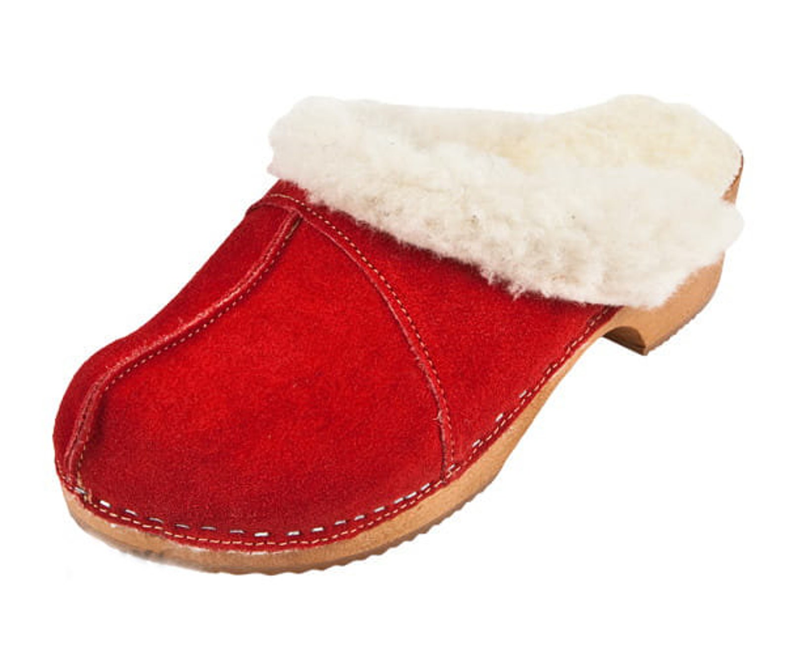 Warm Winter Sheepskin Fur Women Clogs Wooden Clogs High Heel - Etsy