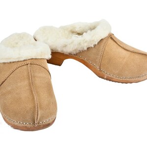 Warm Winter Sheepskin Fur Women Clogs Wooden Clogs High Heel - Etsy