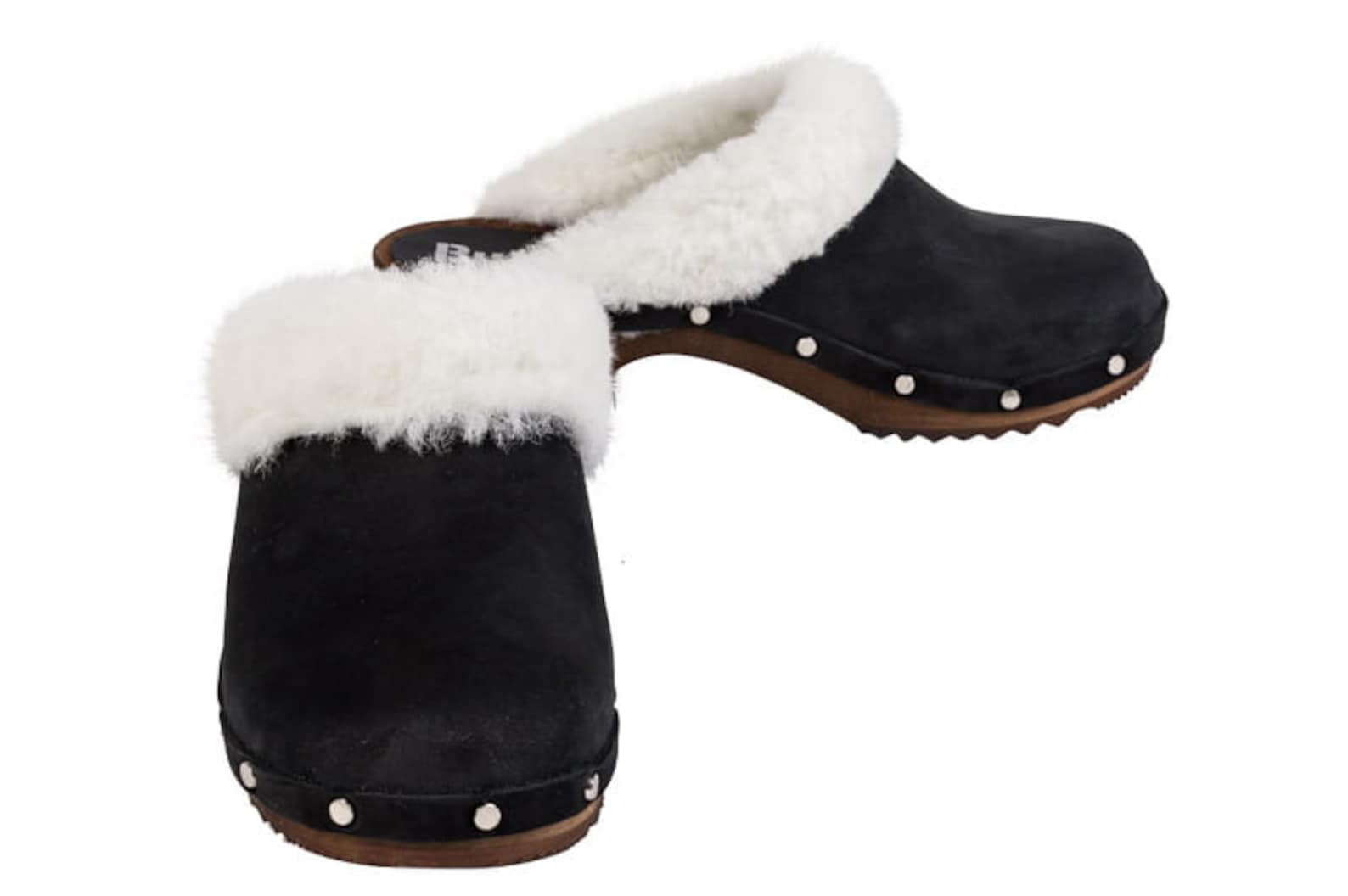 Warm Winter Sheepskin Fur Women Clogs Wooden Clogs High Heel Etsy