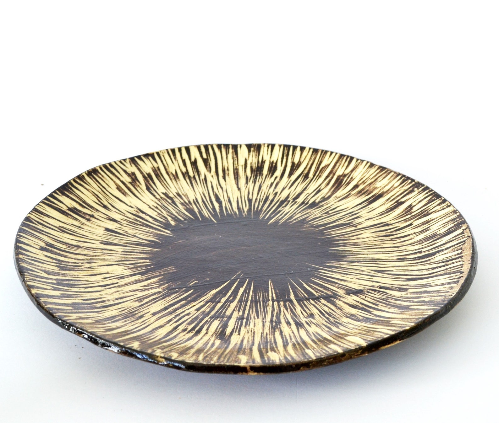 Black Ceramic Plate Handmade Pottery Modern Ceramic Plate - Etsy