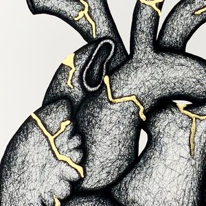 The Kintsugi Heart - Hand Finished With Gold Leaf - Etsy