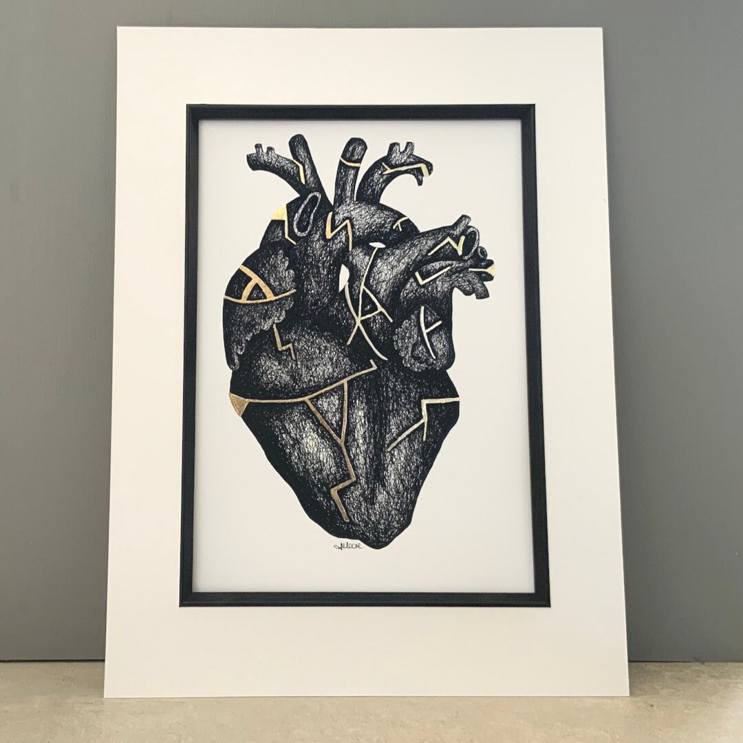 The Kintsugi Heart Hand Finished With Gold Leaf - Etsy