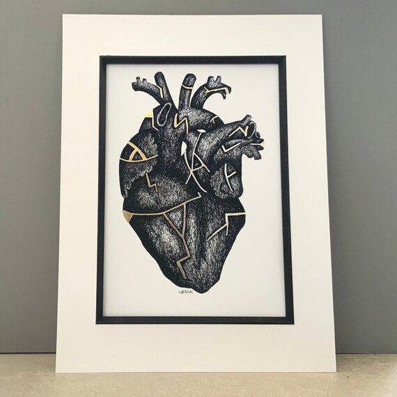 The Kintsugi Heart Hand Finished With Gold Leaf | Etsy