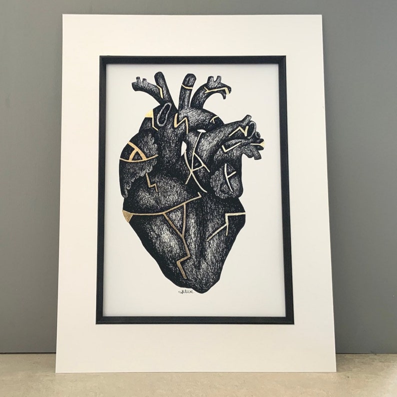 The Kintsugi Heart Hand Finished With Gold Leaf - Etsy