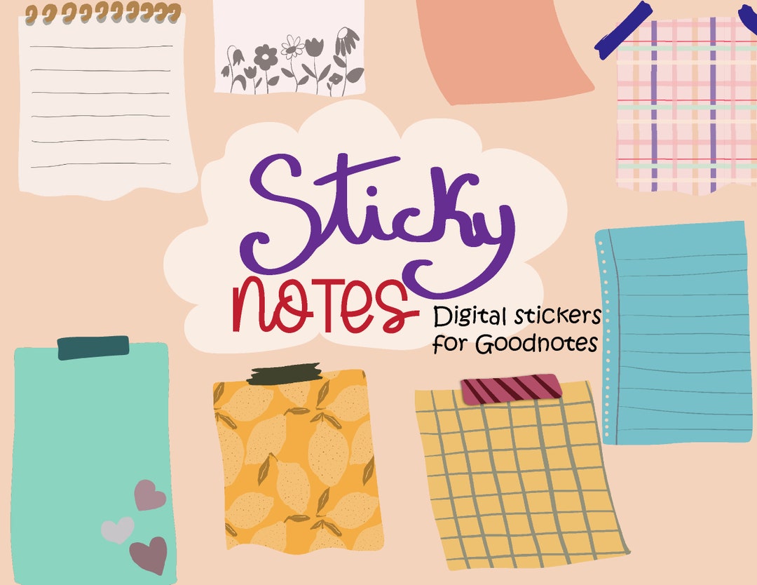 Set of Hand Drawn Sticky Notes for Goodnotes - Etsy