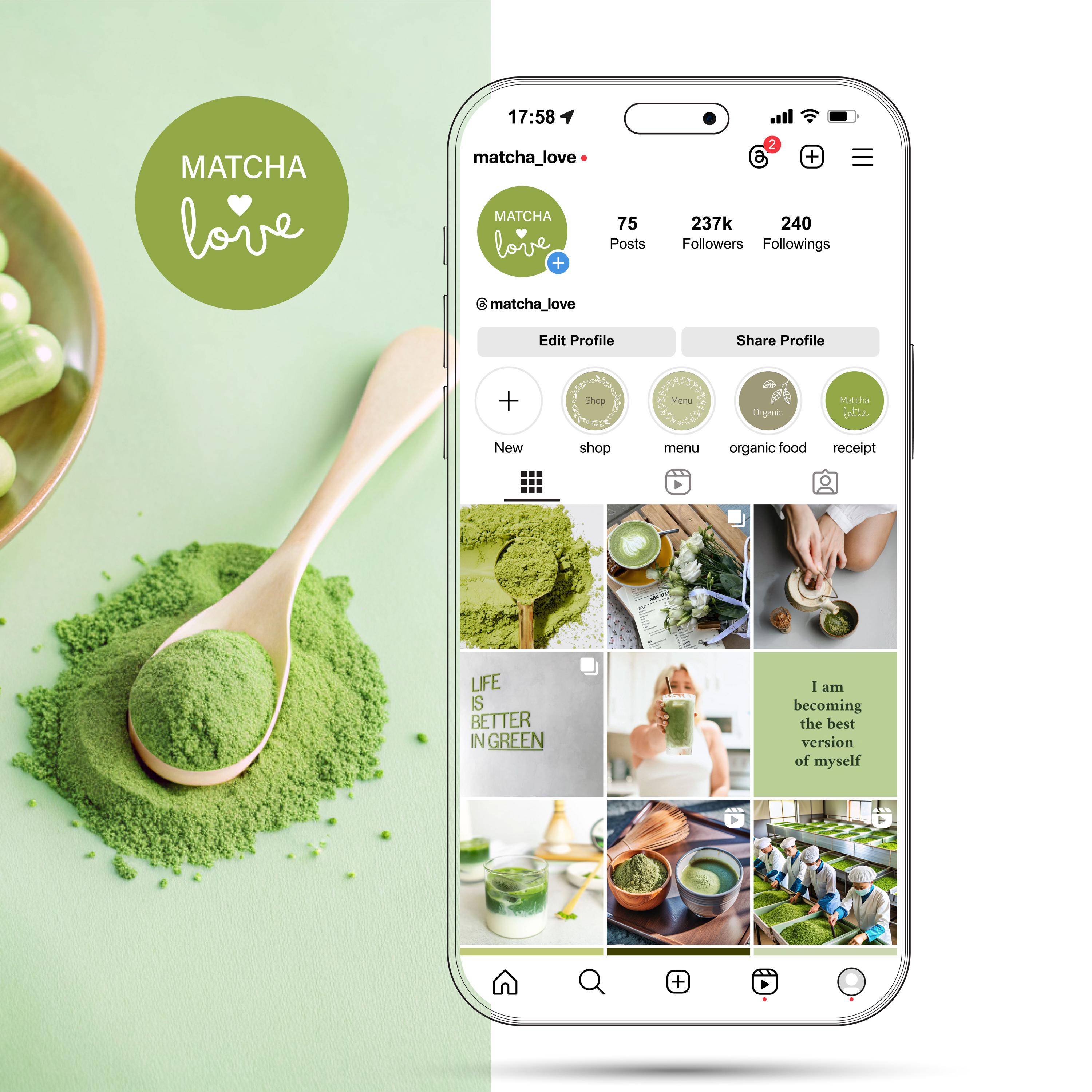Matcha Instagram Story Highlight Covers | Matcha IG Highlights ...