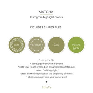 Matcha Instagram Story Highlight Covers | Matcha IG Highlights ...