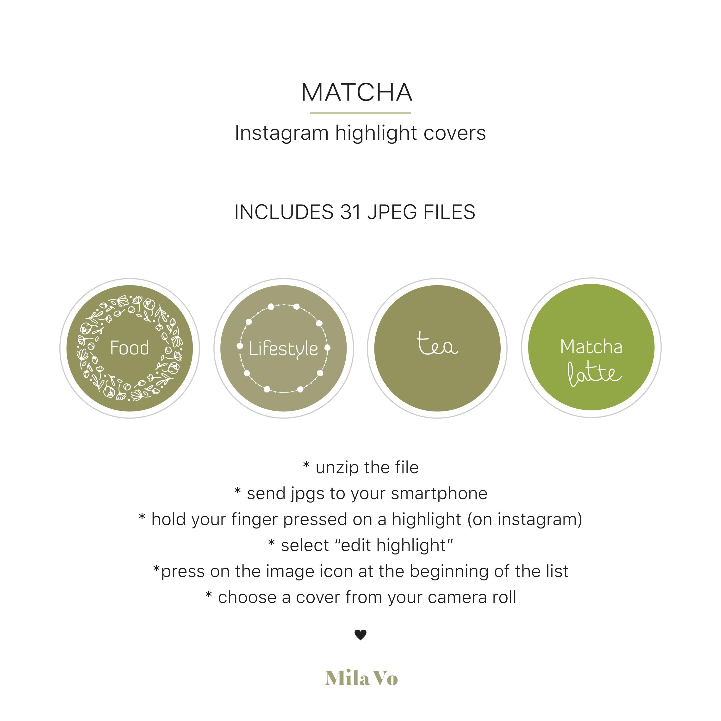 Matcha Instagram Story Highlight Covers | Matcha IG Highlights ...