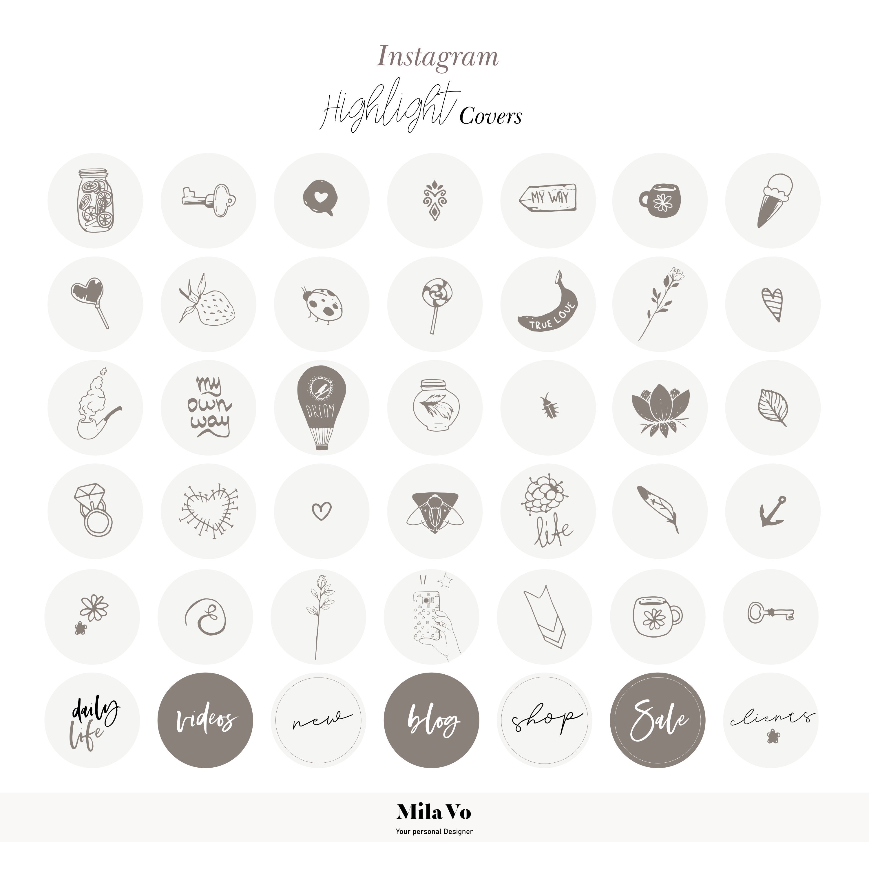 Instagram Highlight Icons - Handdrawn Instagram Highlight Icons ...