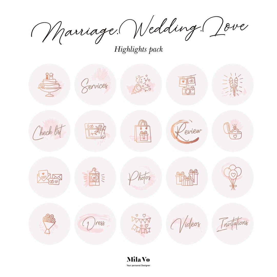 Wedding Instagram Highlight Cover for Wedding Agency. Photographers - Etsy