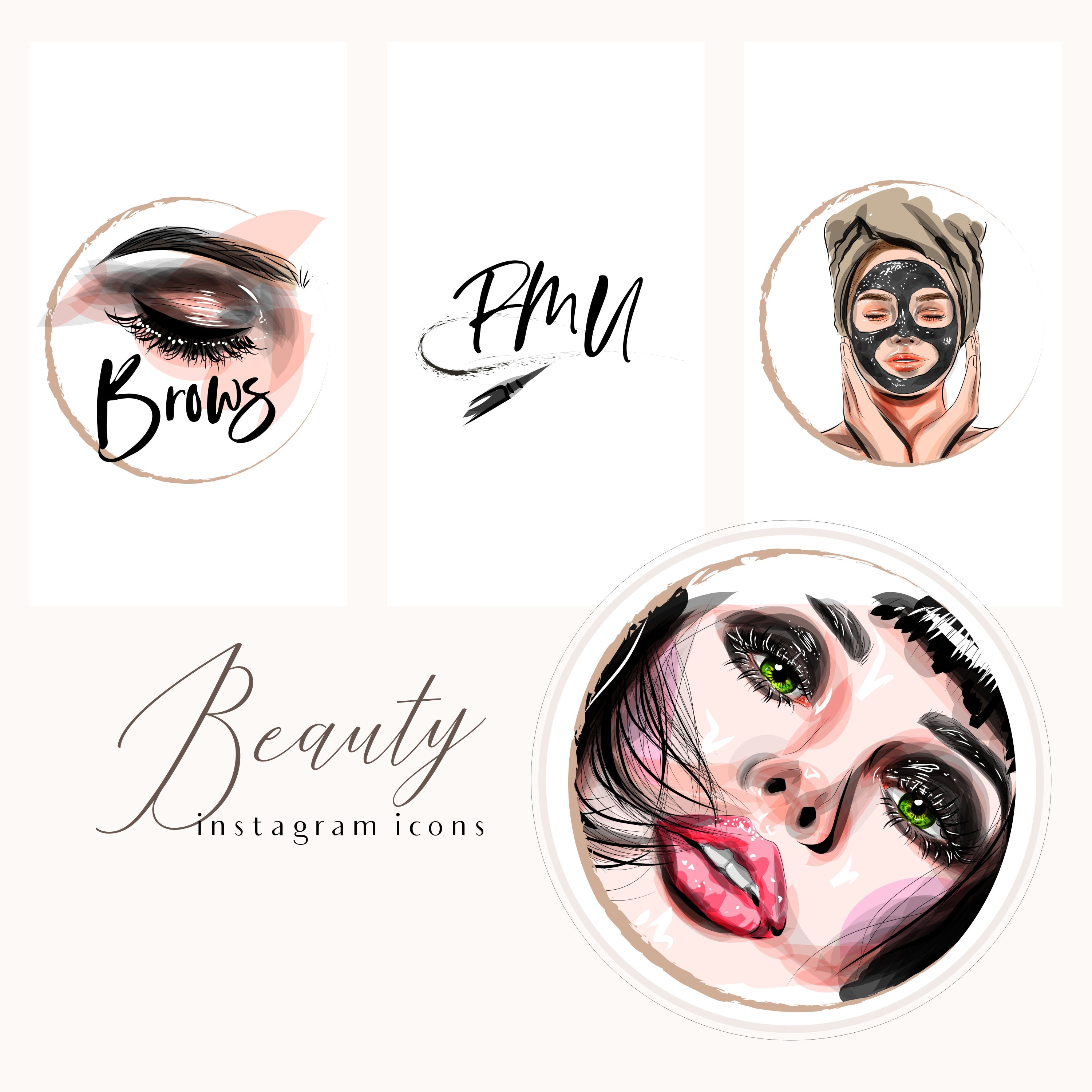 Beauty Highlight Icons - 20 Instagram Icons for Makeup Artists.pmu ...