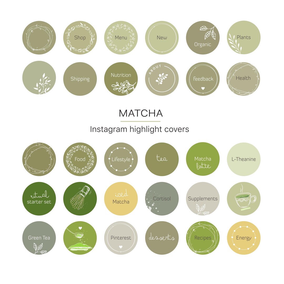 Matcha Instagram Story Highlight Covers | Matcha IG Highlights ...
