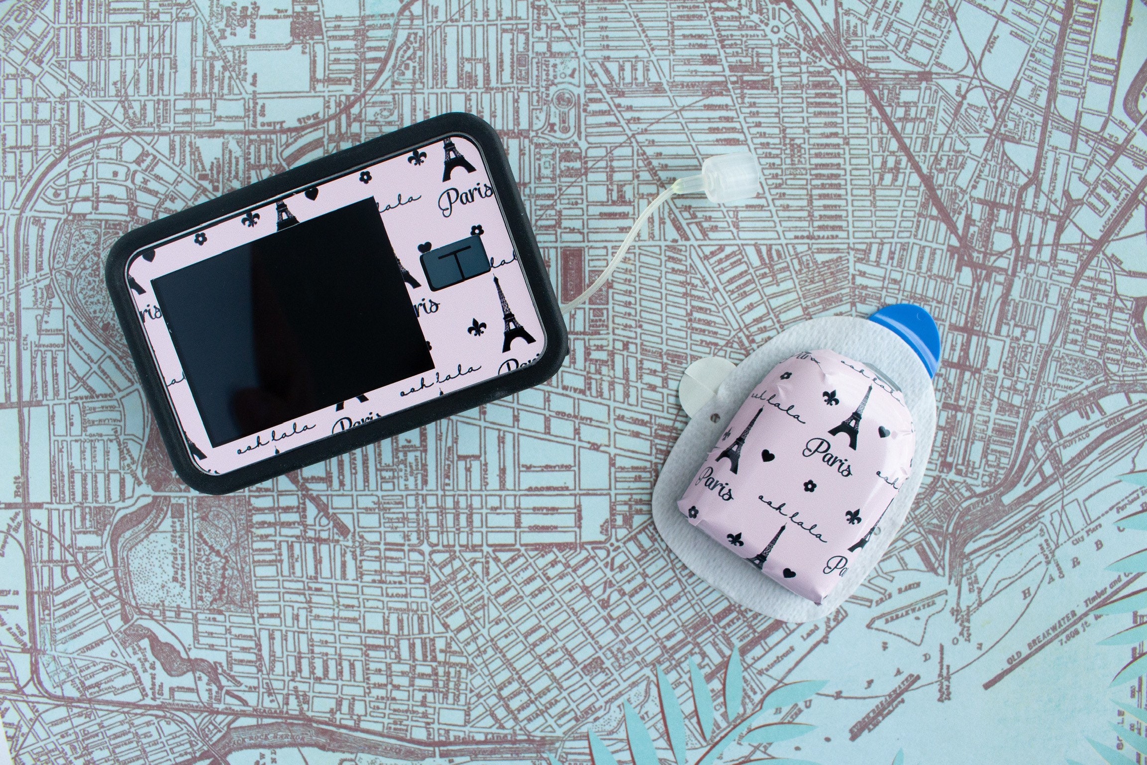 Paris T-slim Insulin Pump Decal | Pink Eiffel Tower Vinyl Skin - Etsy