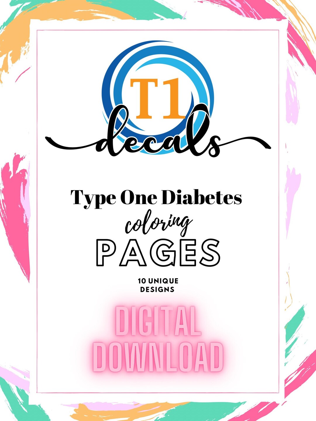 Type One Diabetes Positive Quotes Coloring Book - Etsy