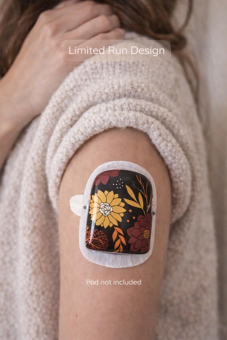Autumn Flowers | Omnipod Insulin Pump Decal | Fall Floral Vinyl Wrap ...