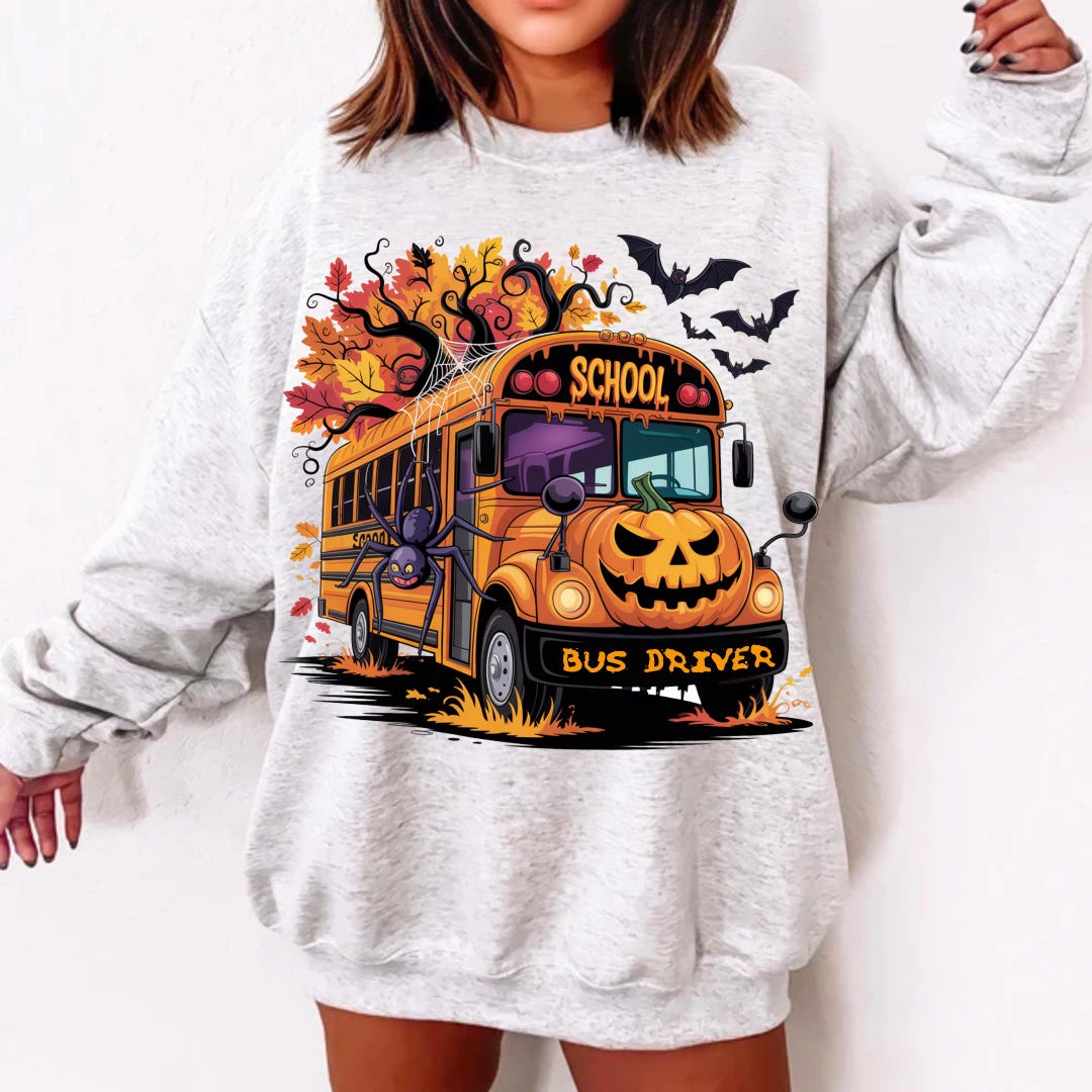 Halloween School Bus Driver PNG Design, Halloween Design, Sublimation ...
