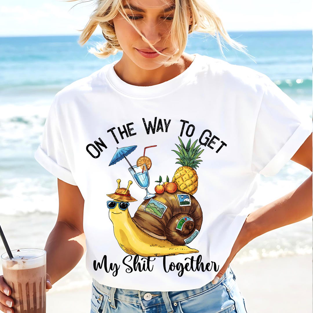 Funny Vacation Snail PNG – Tropical Travel Humor Sublimation Design ...