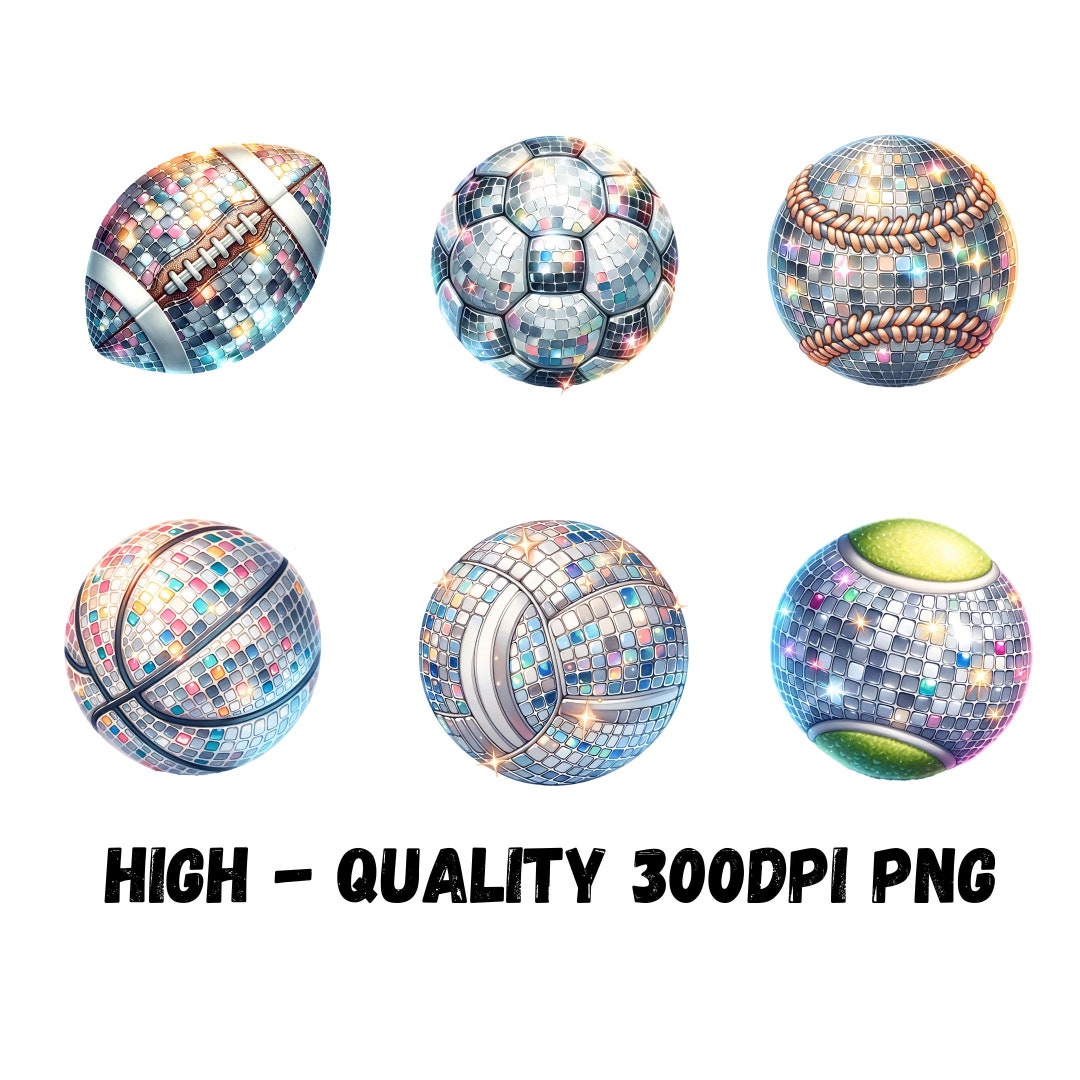 Disco Sport Ball Game Day Png Sports Bow Disco Ball Sublimation Bundle ...