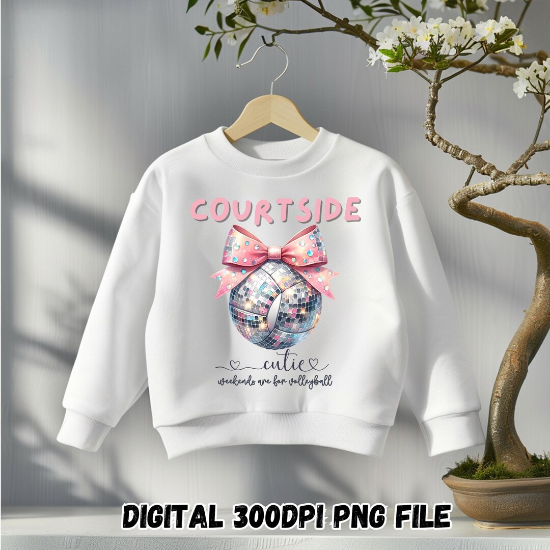 Cute Volleyball Bling PNG Graphic for Little Baller Girl| Courtside ...