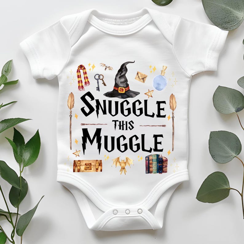 Snuggle This Muggle Baby Bodysuit PNG Gender Reveal Birth Announcement ...