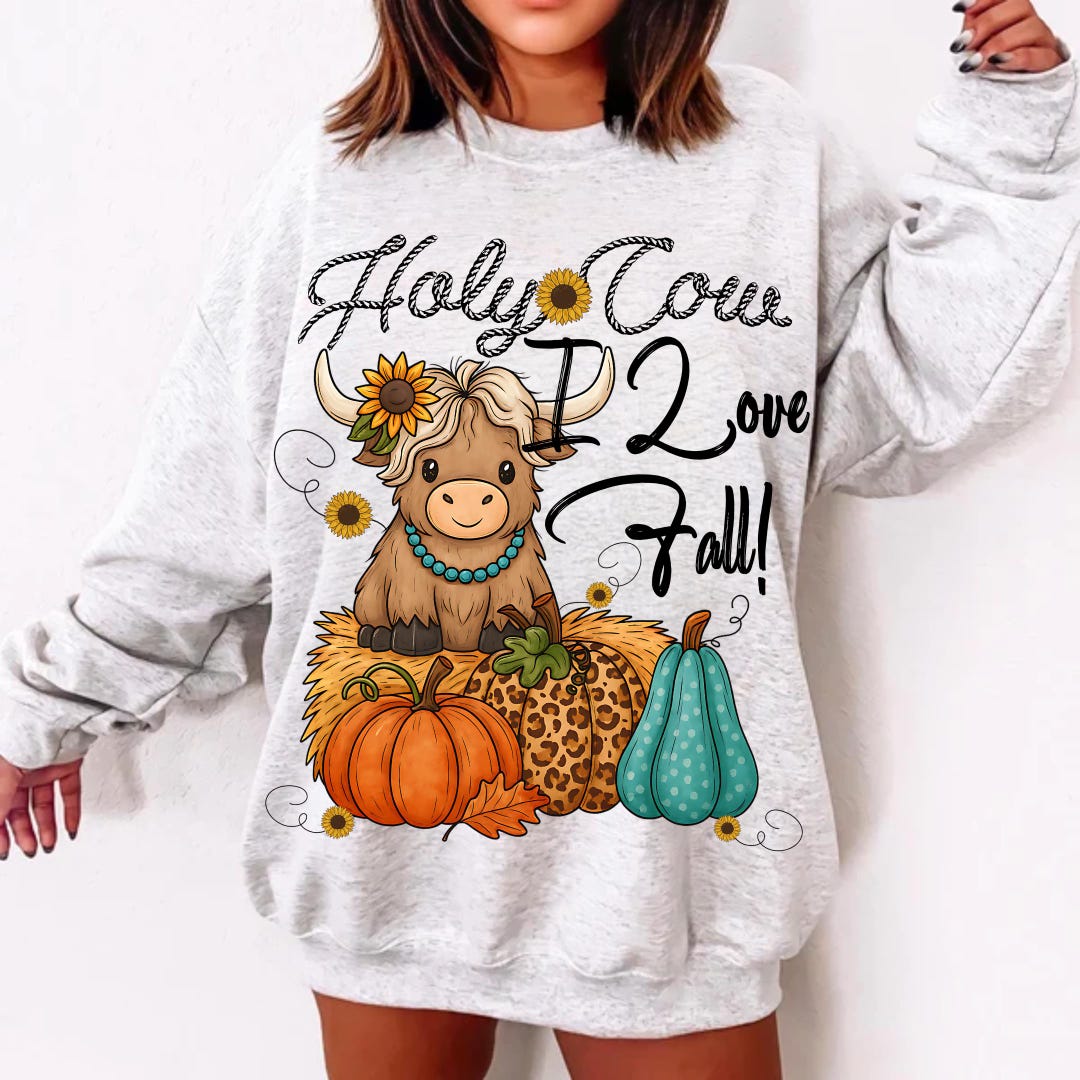 Holy Cow I Love Fall PNG Sublimation Design, Fall Png, Hello Fall, Cow ...