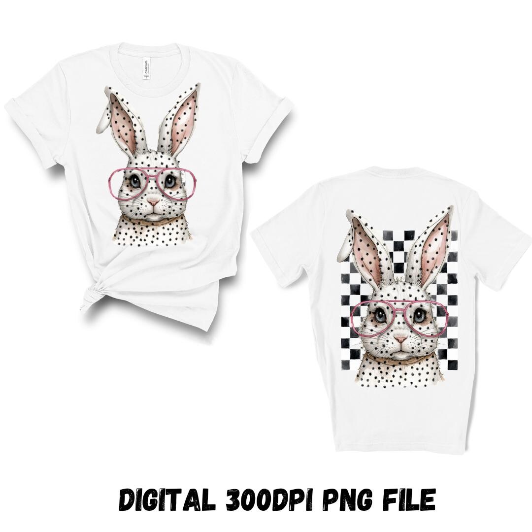 Easter Bunny Clipart Polka Dot Rabbit PNG Trendy Boho Bunny With ...