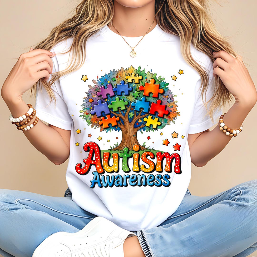 Colorful Autism Awareness Tree Puzzle Pieces PNG - Positive Autism ...