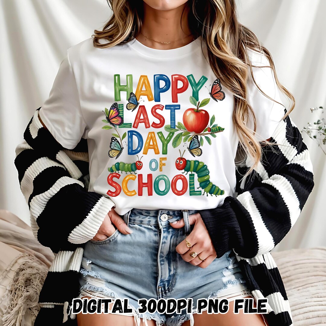Happy Last Day of School PNG, End of School Clipart, Teacher Gift, Kids ...