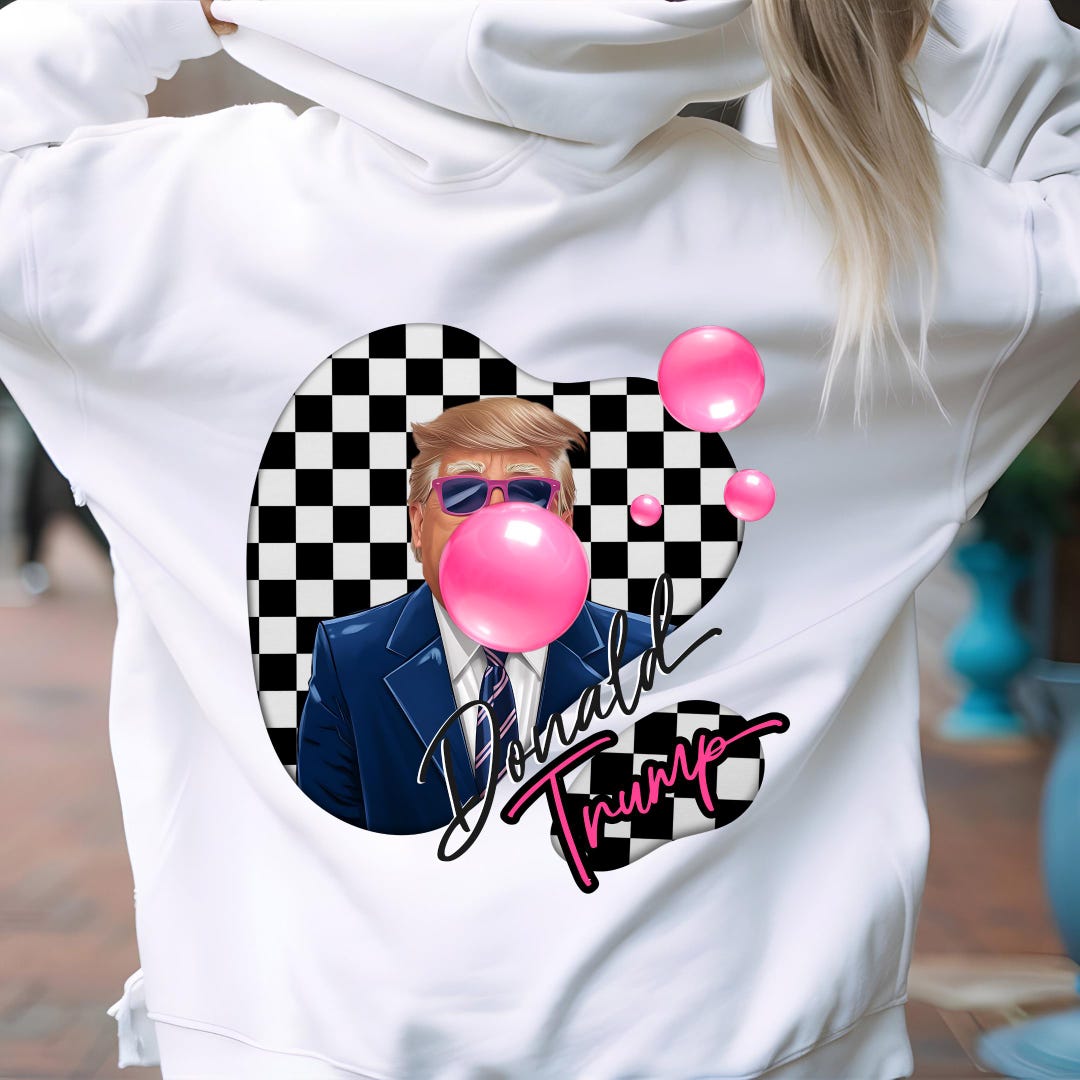 Donald Trump Retro Checkered PNG Bubblegum Retro Checkered High ...