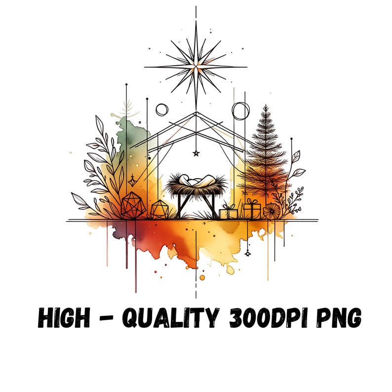 Manger Scene Christmas PNG Nativity Scene Christmas Sublimation File ...