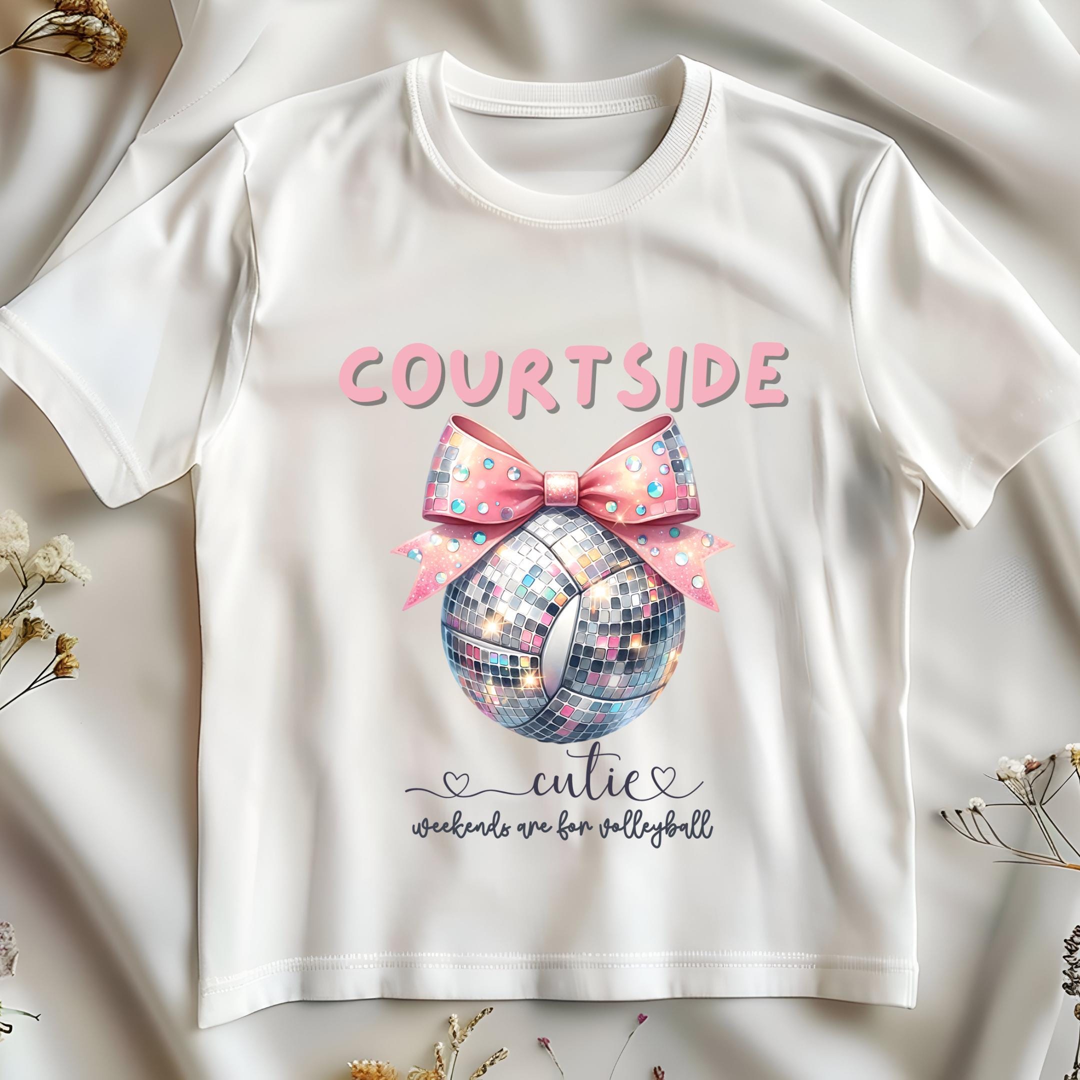 Cute Volleyball Bling PNG Graphic for Little Baller Girl Courtside ...