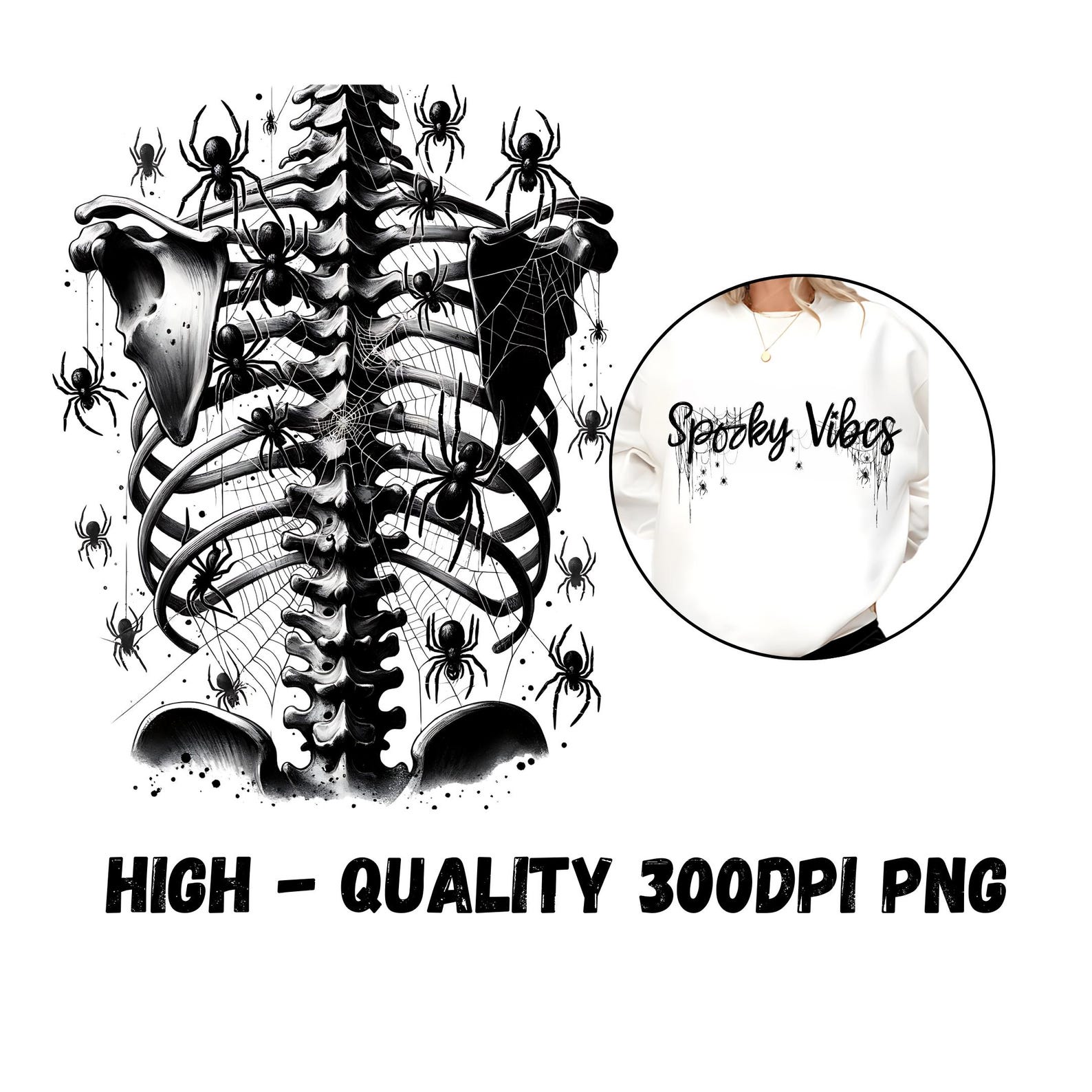 Spider Spine Png, Spooky Skeleton Png, Spooky Season Png, Skeleton ...