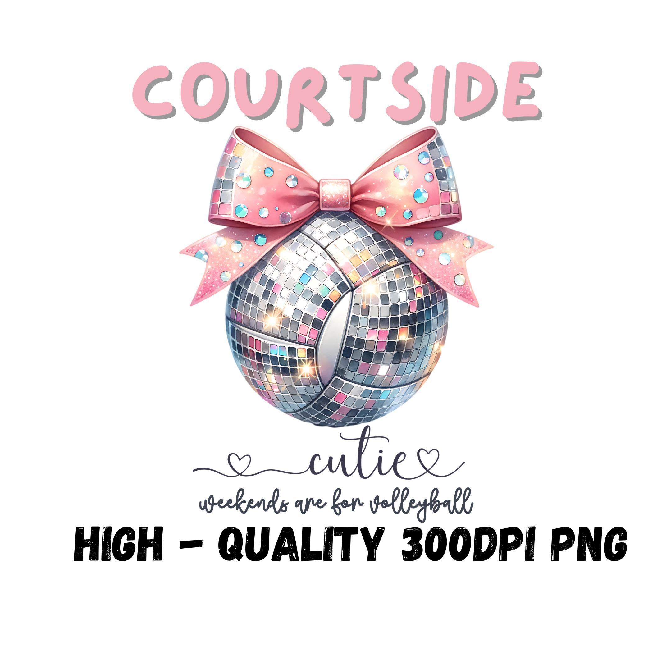 Cute Volleyball Bling PNG Graphic for Little Baller Girl Courtside ...