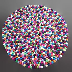 100% Natural Felt Rug, Felt Carpet, Felt Wool Ball,felt Ball Rug, Bath ...